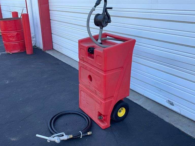 25 Gallon Portable Gas Tote with Pump - 777 Auction Company