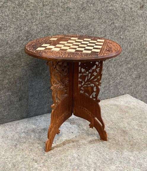 Standing Game Board w/ Carved Design - 777 Auction Company