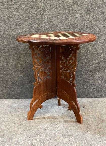 Standing Game Board w/ Carved Design - 777 Auction Company