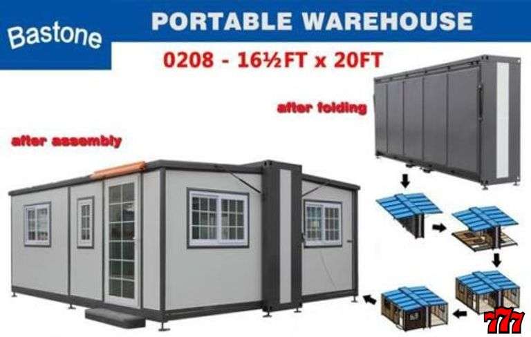 Bastone Mobile Expandable Prefab House 16½ft x 20ft - 777 Auction Company