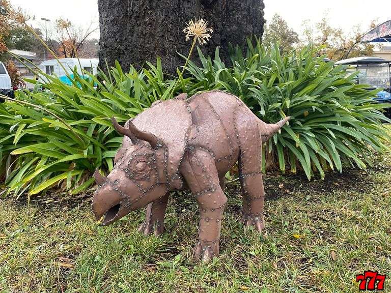 13” Tall Metal Triceptor Dinosaur - 777 Auction Company