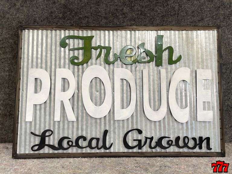New Unused Fresh Produce Sign - 777 Auction Company