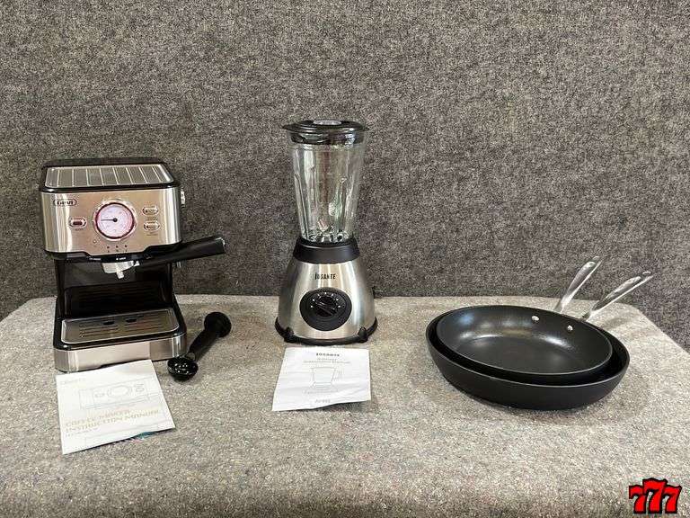 Gevi Espresso Machine, Jusante Blender & 2 All-Clad Cooking Pans - 777 ...
