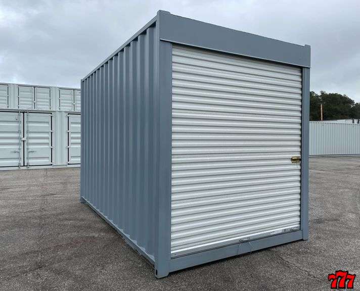 15ft High Cube Container w/Rollup Door - 777 Auction Company