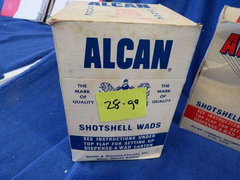 Reloading shotgun wads and one empty gun powder paper can - AAA Auction ...