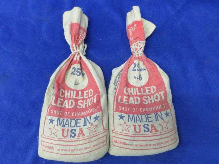 18 lbs. of Lawrence Brand chilled shot; one marked No. 5 and one No. 6 ...