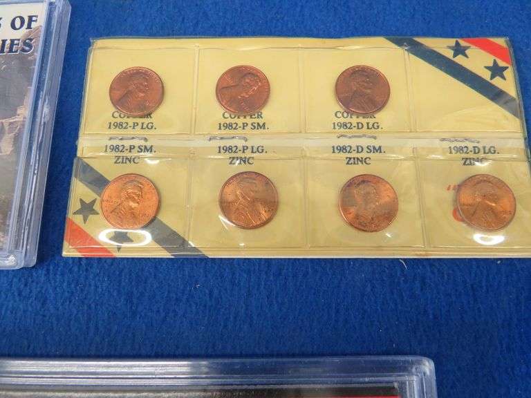 Misc. coin sets including: 9 decades of Lincoln pennies World War II ...
