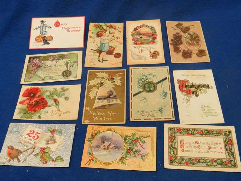 12 Holiday postcards from the Golden Era of postcard's (1890-1915 ...