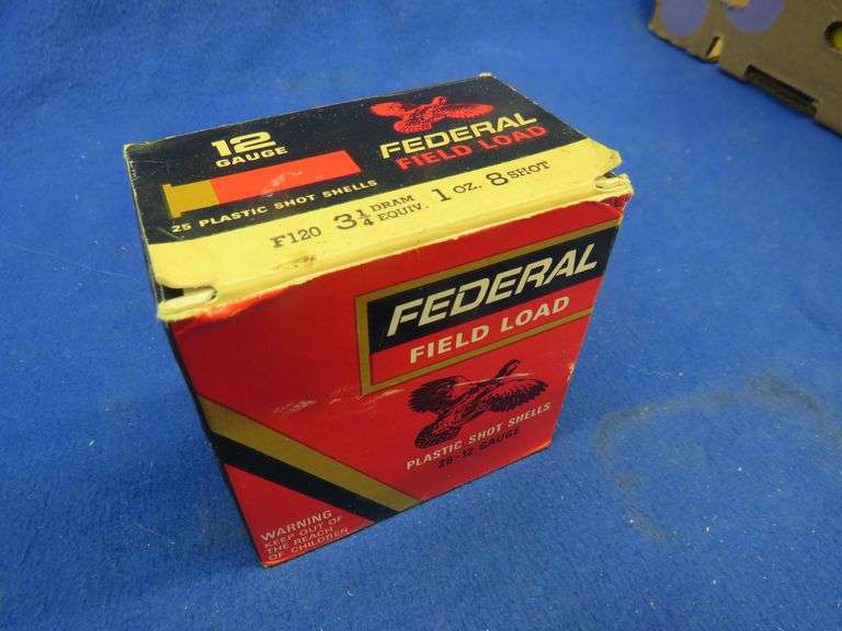 Vintage - Federal Field Load 12-ga. shell box in VGC with 25 matching ...