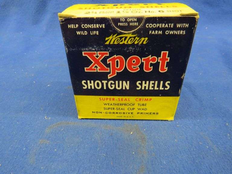 25 Western Xpert 16-ga. paper shotgun shells. 2 3/4" 6-shot. Box is in ...