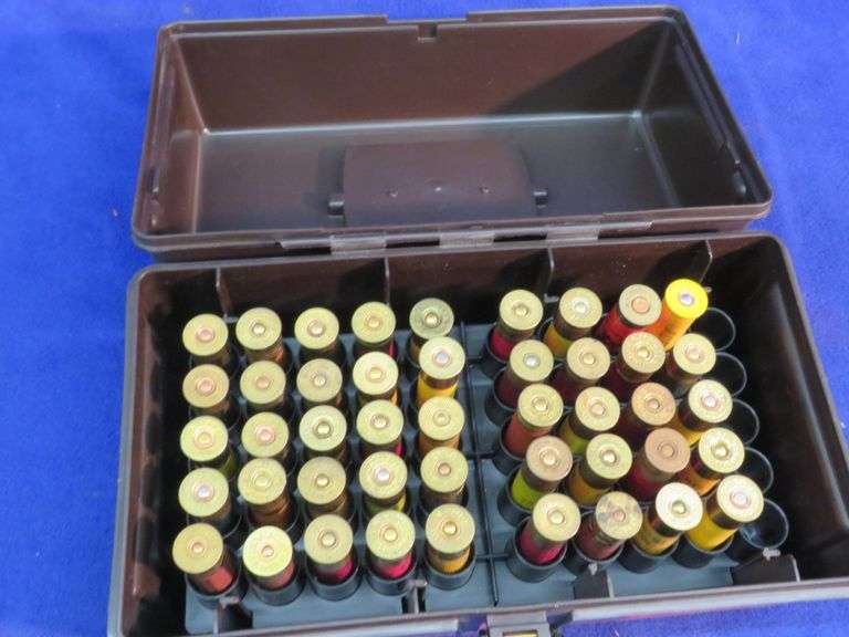 45 mixed 20-gauge slugs in a Flambeau ammo box - AAA Auction and Realty