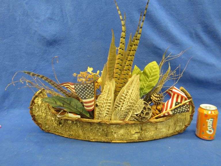 Birchbark canoe centerpiece - AAA Auction and Realty
