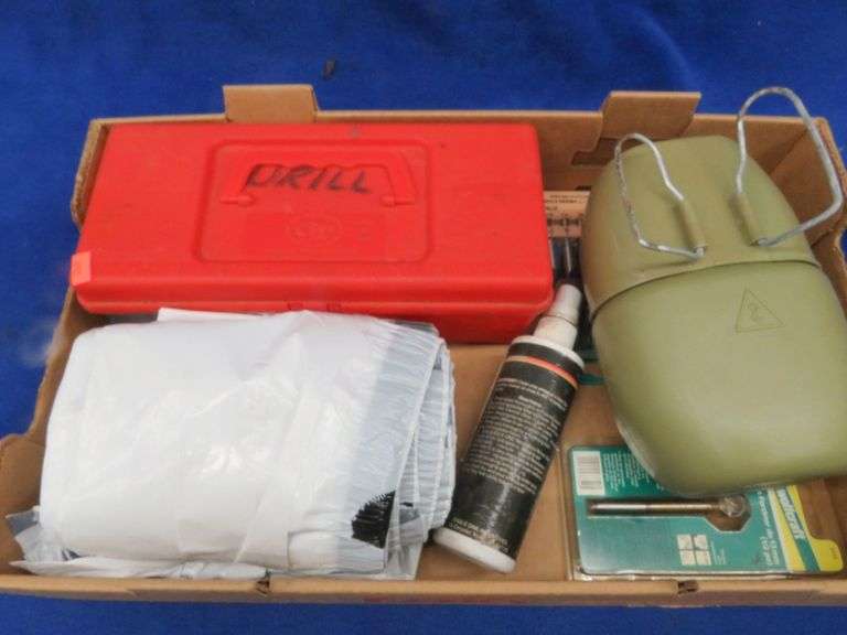 Tools, trash bags, mess kit - AAA Auction and Realty