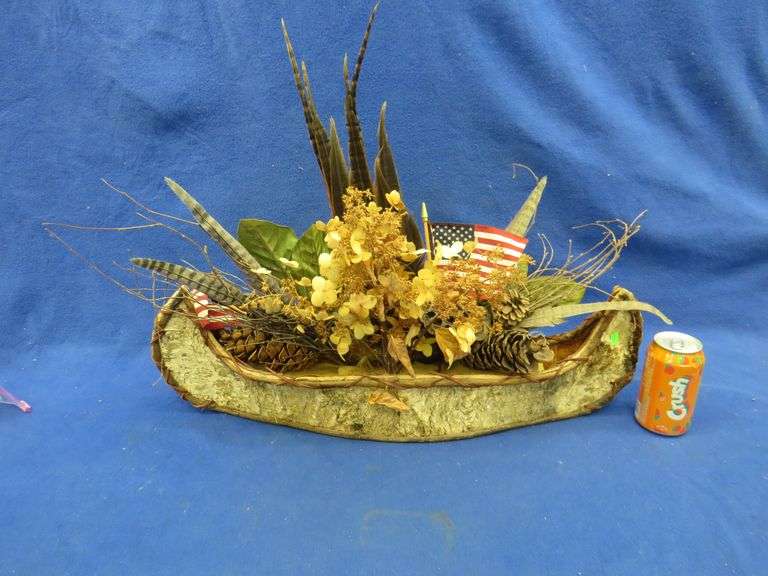 Birchbark canoe centerpiece - AAA Auction and Realty