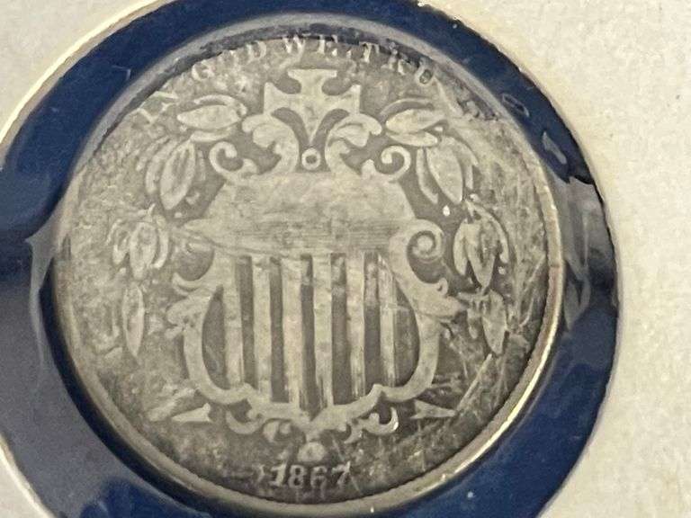 1867 five-cent coin with 13 stars. Good condition. - AAA Auction and Realty