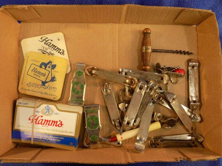 Hamm's labels, coasters, and church keys - AAA Auction and Realty