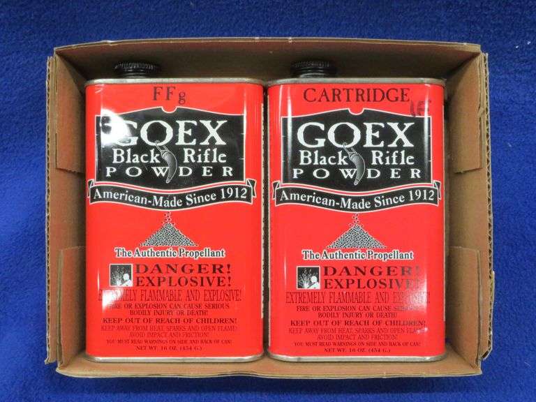 Two cans of GOEX Black Rifle Powder, one full & one almost empty - AAA ...