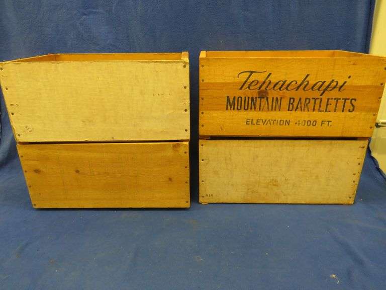 Four vintage wooden fruit boxes - AAA Auction and Realty