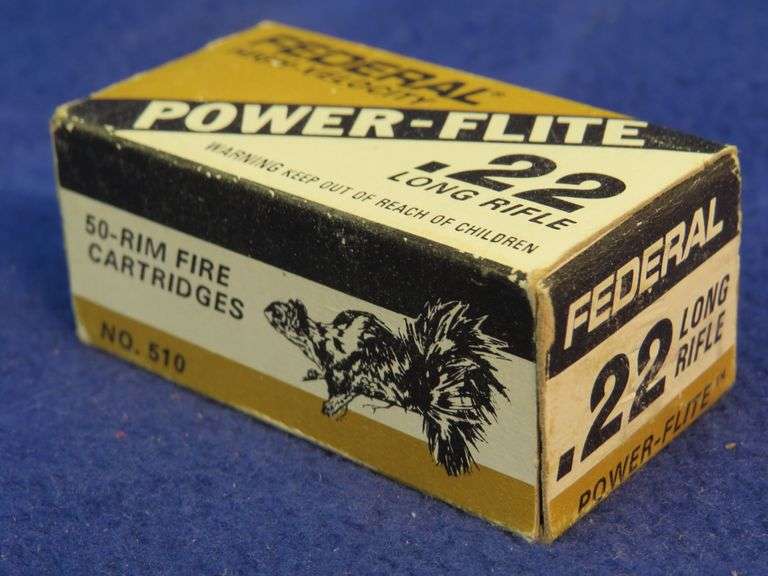 50 .22 cal. LR Federal Power-Flite rounds in excellent condition - AAA ...