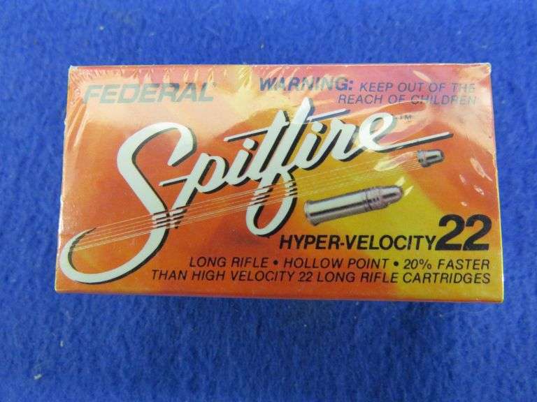 Federal Spitfire Hyper-Velocity 22 LR. Full box of 50 rounds. Owner ...