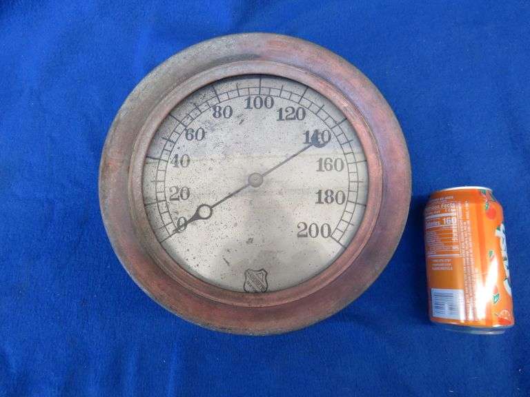 Large old pressure gauge with intact glass - AAA Auction and Realty