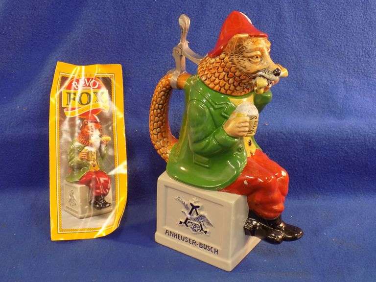Anheuser Busch Bevo Fox beer stein - AAA Auction and Realty