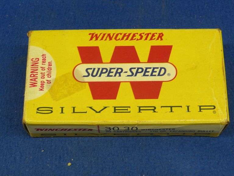Winchester Super-Speed 30-30 box with brass - AAA Auction and Realty