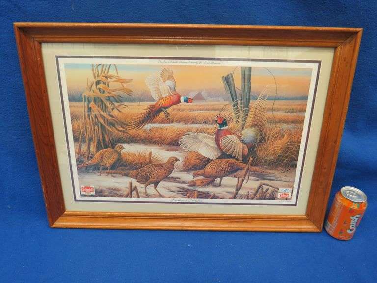 1987 Schmidt Beer C. E. Pearson framed "Northwest Intruder" 26" x 18 ...