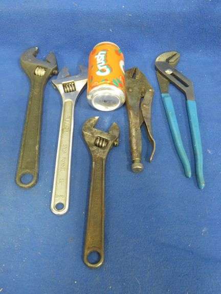 Three crescent wrenches, channel lock, and a vise grip - AAA Auction ...