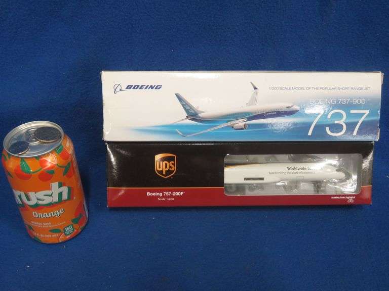 Boeing 757-200F and Boeing 737-900 die-cast metal model airplanes, both ...
