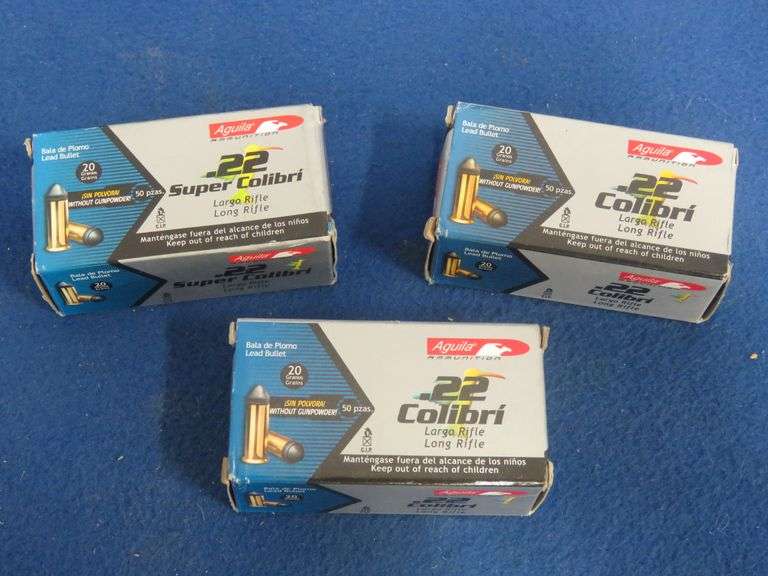 150 rounds of 20 grain .22 caliber long rifle Agular Super Colibre ...