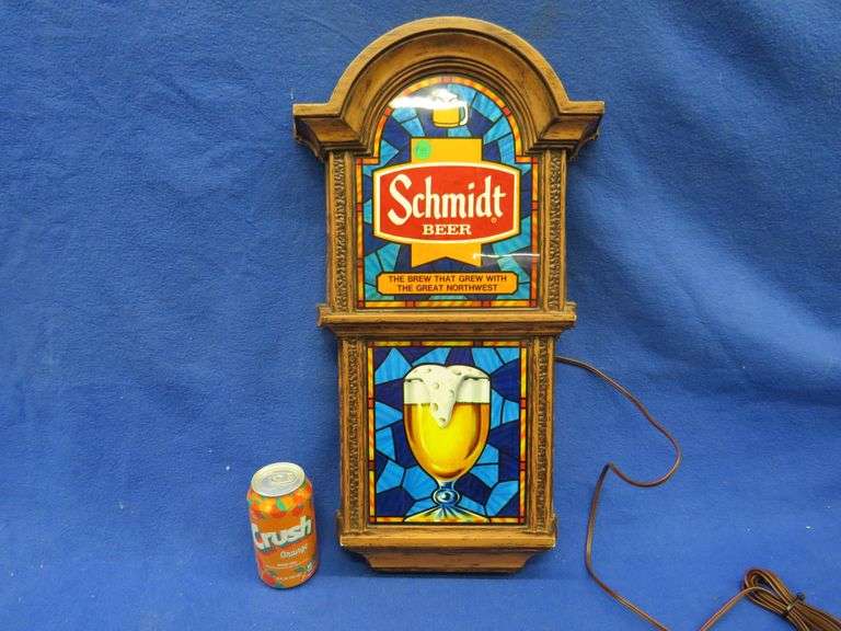 Lighted Schmidt Beer sign. 12" x 23" x 4". - AAA Auction and Realty