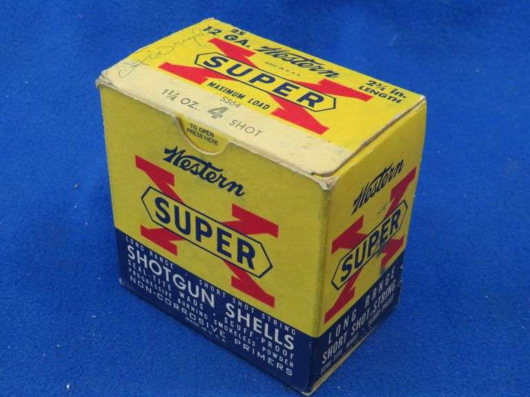 Vintage Western 12-Ga. empty Super X shotgun shell box in very good ...