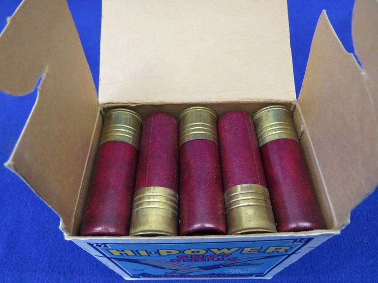25 Federal Hi-Power 12-gauge, 6-shot shells in a vintage box - AAA ...