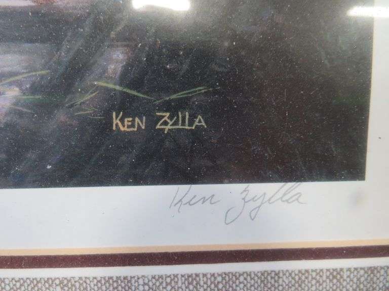 1986 "Nary a Care" by Ken Zylla. Signed commemorative print. 24" x 21 ...