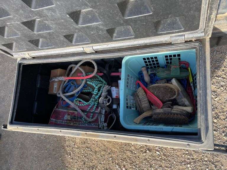 Pallet #3 Vinyl Tool Box w/ Cattle Clipping & Showing Equipment ...