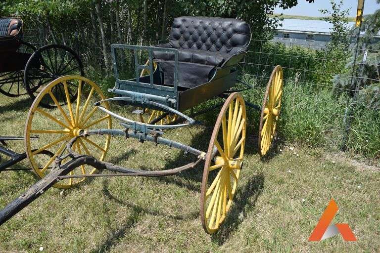 Driving buggy on iron capped wooden wheels, shaves and pole - Ascent ...