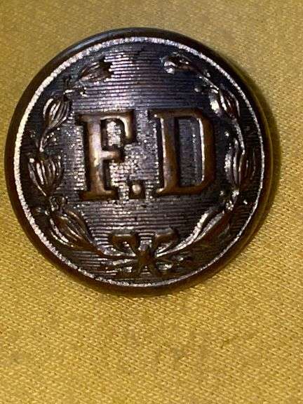 Very Rare Gilded Brass Fire Department Button ~ M. C. LILLEY & CO ...
