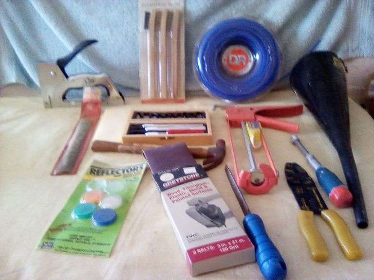 Files wire brushes, chucking gun, stapler funnel excto knife - Lil ...
