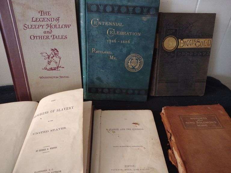 6 Antique books 1857 1881 1886 1849 1987 1908 leatherback book - Lil ...
