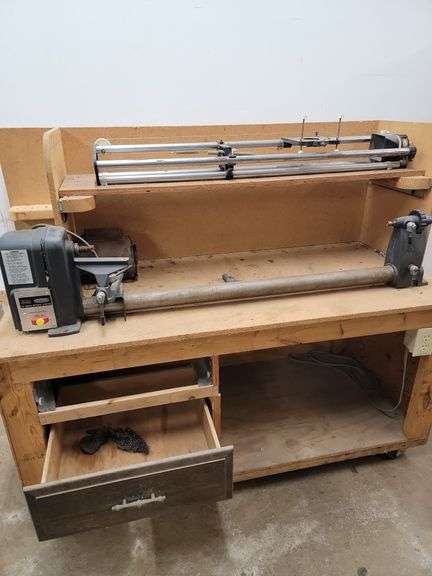 Lathe and Router Crafter on Rolling Wooden Cabinet - Lil Dusty Online ...