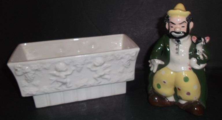 Pair of Vintage MCM Lefton Planters - Renaissance & Clown - Lil Dusty ...