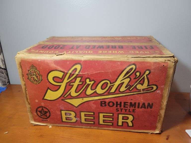 Vintage Stroh's Beer Box - Lil Dusty Online Auctions - All Estate ...