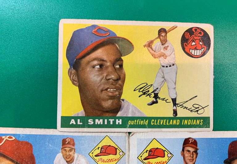 Lot of 5 Vintage 1955 Topps baseball cards Al Smith, Jim Owens, Gene ...