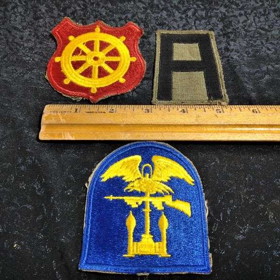 Three WW II military patches - Port of Embarkation, Commando Engr ...