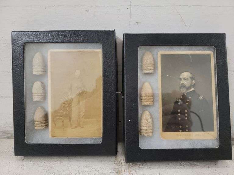 Civil War Generals and bullets, framed. 2C - Lil Dusty Online Auctions ...