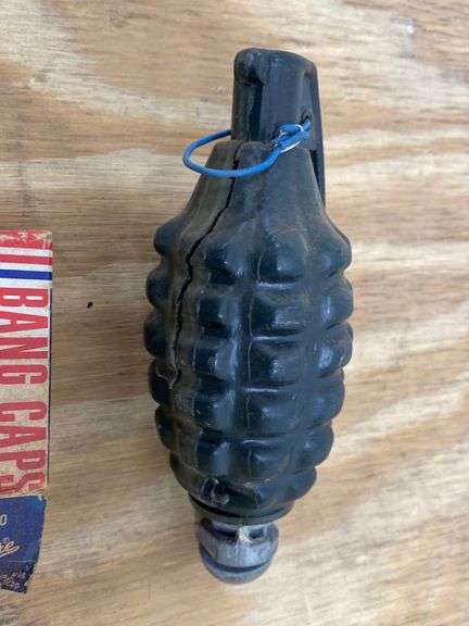 Vintage RTS cap gun model 1966-cal.22, play hand grenade, box of bang ...