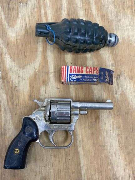 Vintage RTS cap gun model 1966-cal.22, play hand grenade, box of bang ...
