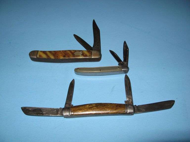 3 VINTAGE JACK-KNIVES-HOLLINGER-HAMMER BRAND-SABRE - Lil Dusty Online ...