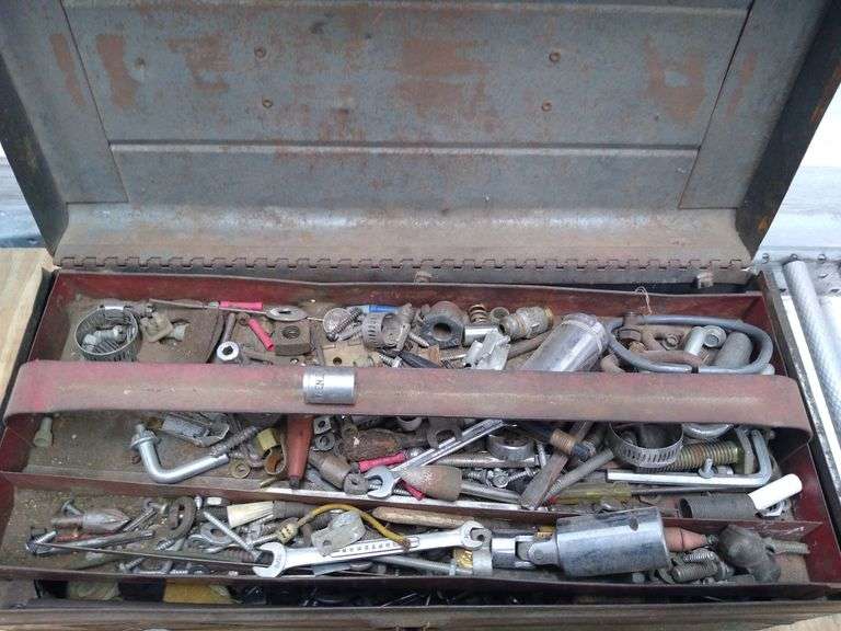 Vintage Dunlap metal toolbox with contacts.6c - Lil Dusty Online ...